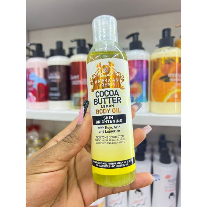 American Dream Cocoa butter lemon body oil – Starsam Naturals