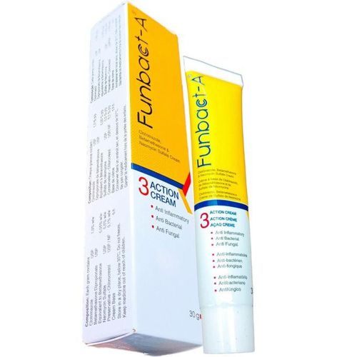 Funbact A 3 Action Cream ANTI-INFLAMMATORY ANTIBACTERIAL ANTIFUNGAL Jm ...