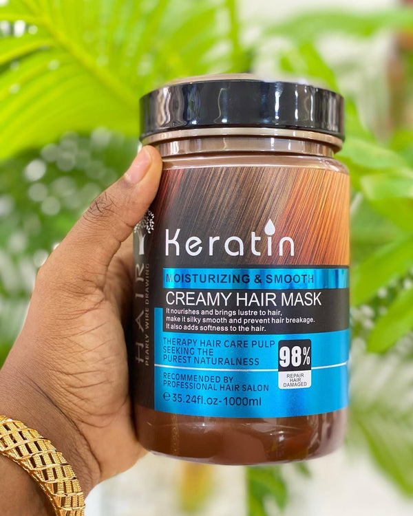Keratin Moisturizing & Smooth Creamy Hair Mask- 1000ml – Starsam Naturals