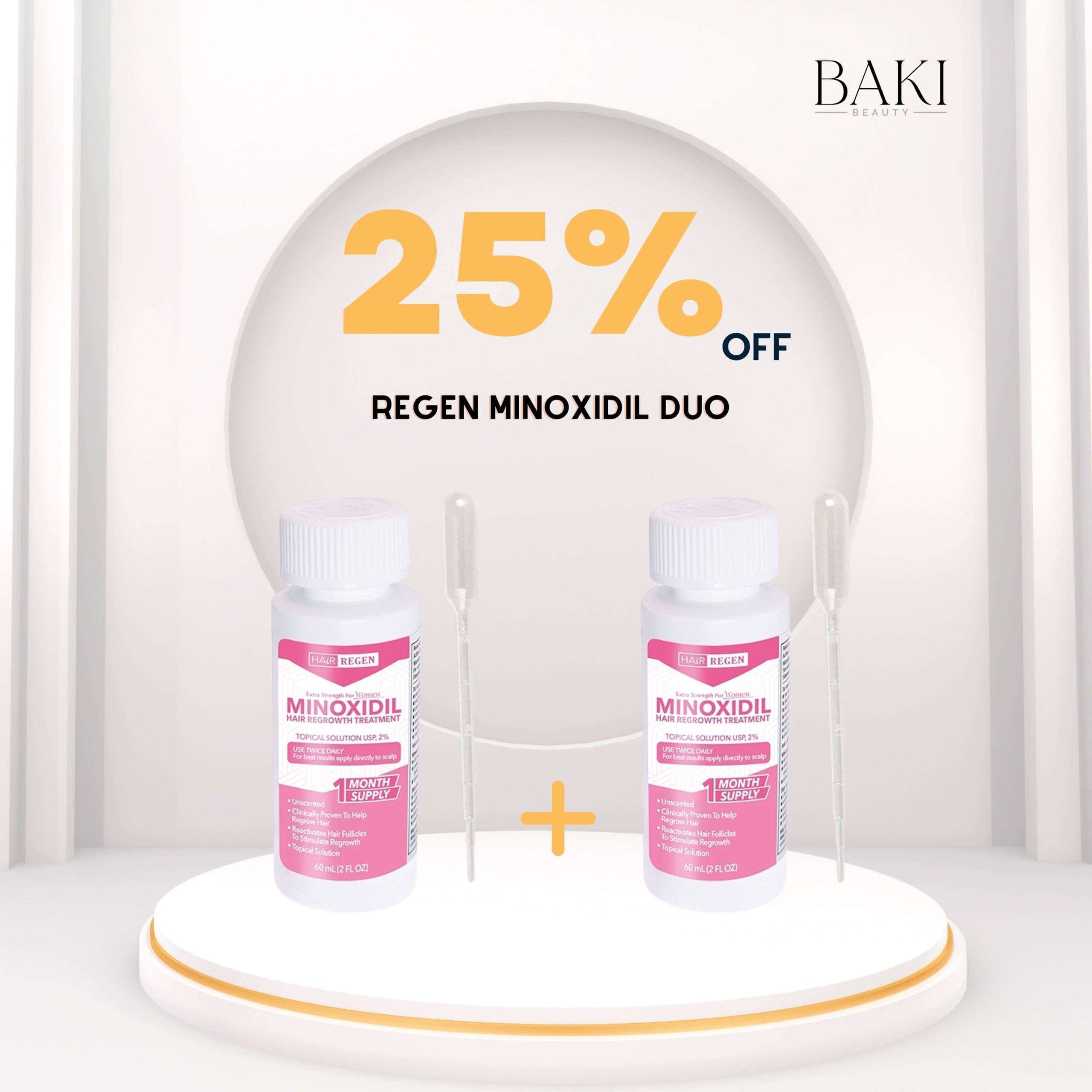 Minoxidil Hair Regen 2% Hair Regrowth Treatment For Women 60ml Duo ...